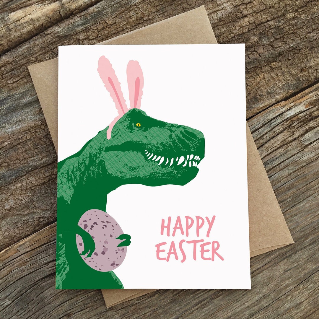 Funny Easter Card / Trex Bunny - Etsy