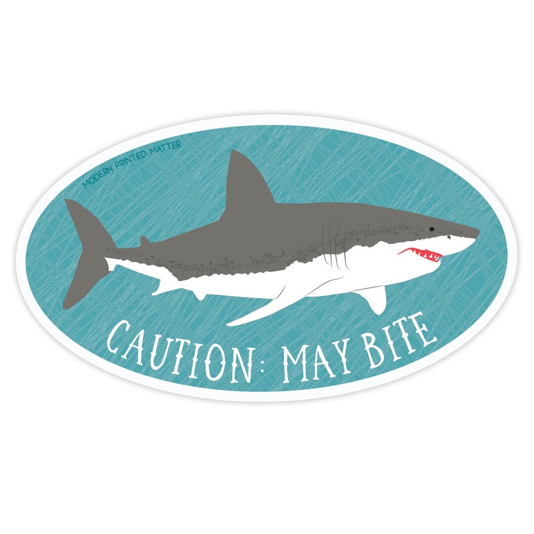 Caution May Bite Sticker - Etsy