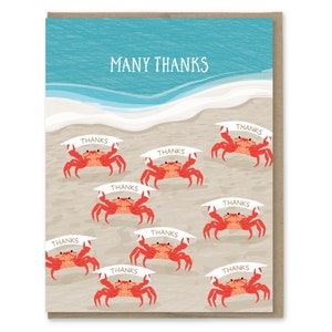 Thank You Card / Many Thanks Crabs - Etsy
