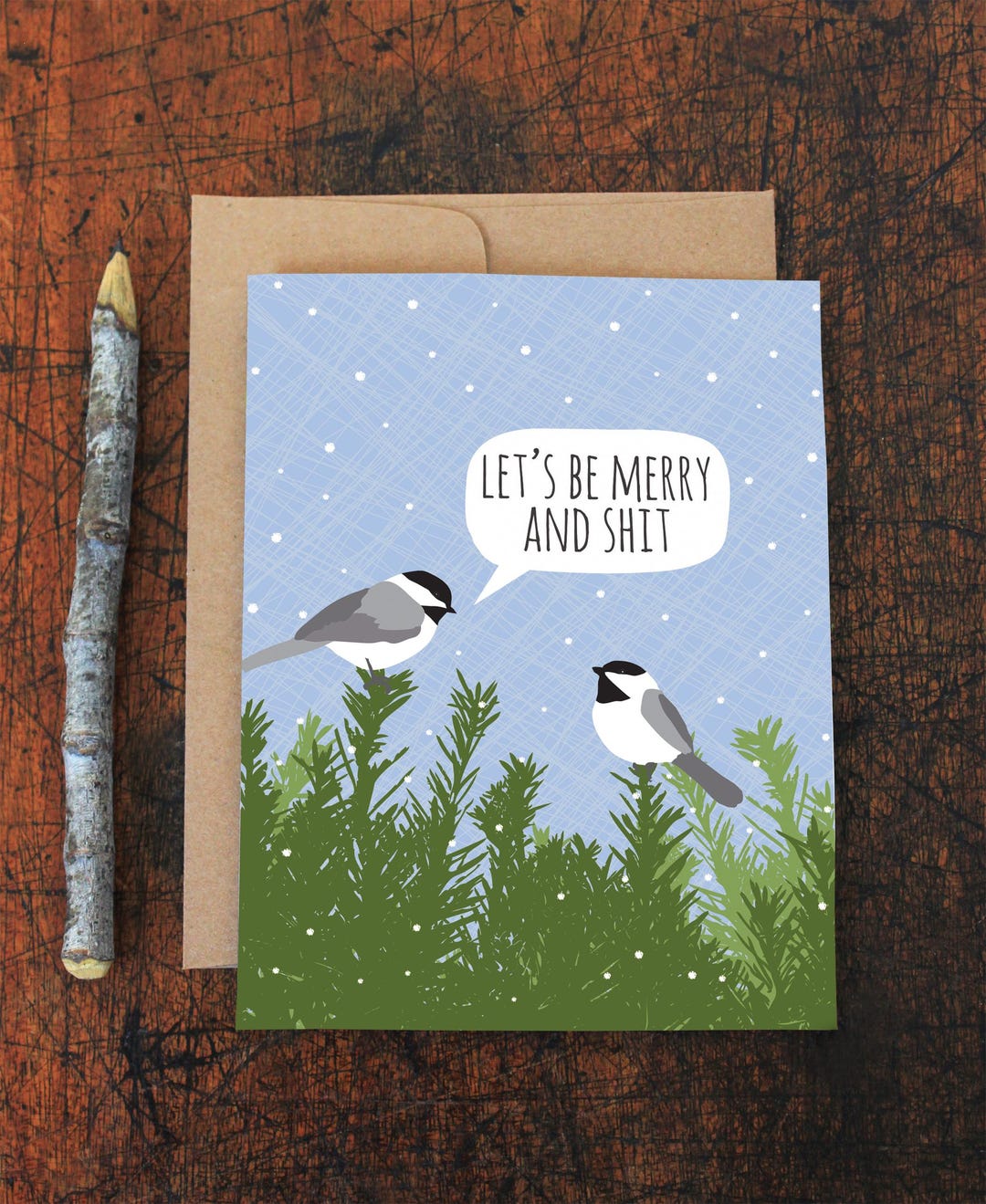 Funny Holiday Card Set / Merry Chickadees / Mature / Boxed Set of 8 - Etsy