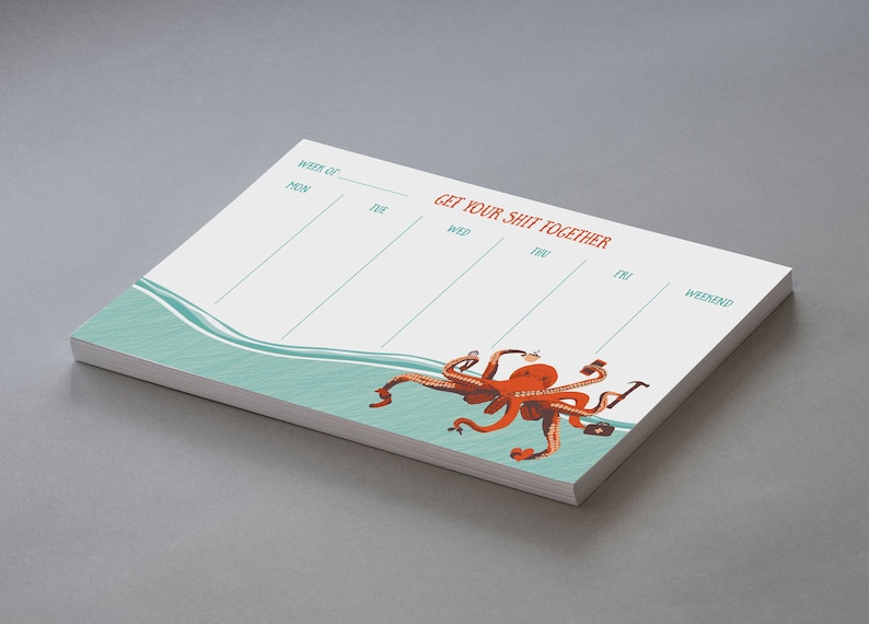 Weekly Planner Notepad / Octopus - Etsy