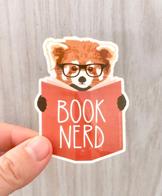 reading nerd books hand lettered hand lettering vinyl RV car laptop ...