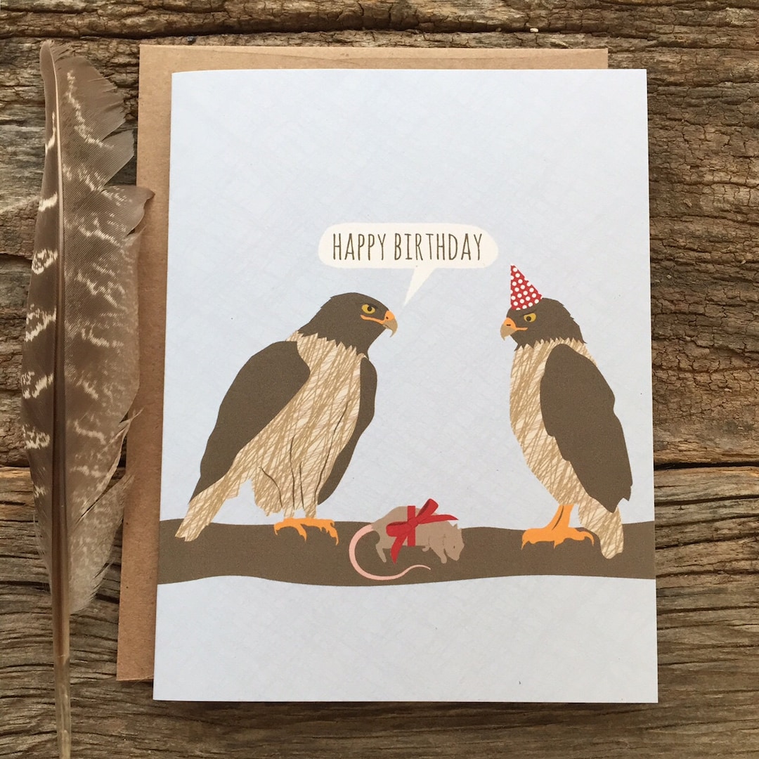 Funny Birthday Card / Hawks - Etsy