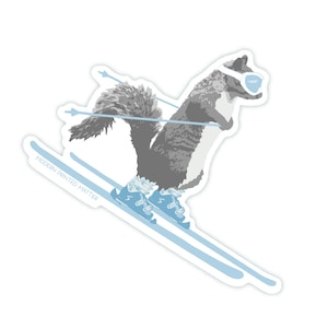 Skiing Squirrel Sticker - Etsy