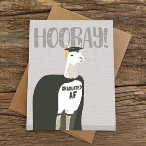 Funny Graduation Card / Graduated Af / Llama - Etsy