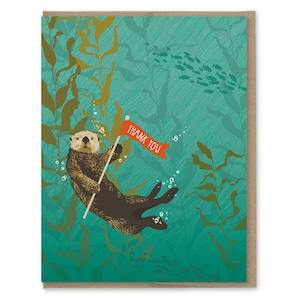 Sea Otter Thank You Card - Etsy