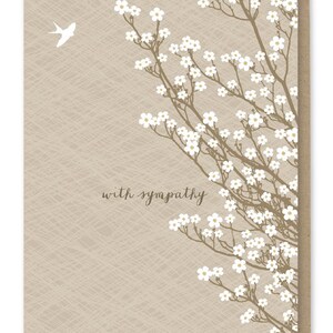 Sympathy Card / Condolences Card / Bird and Blossoms - Etsy