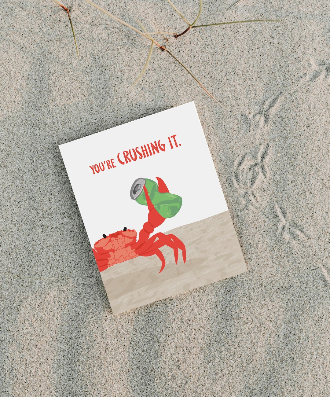 Funny Congrats Card / Crab Crushing It - Etsy