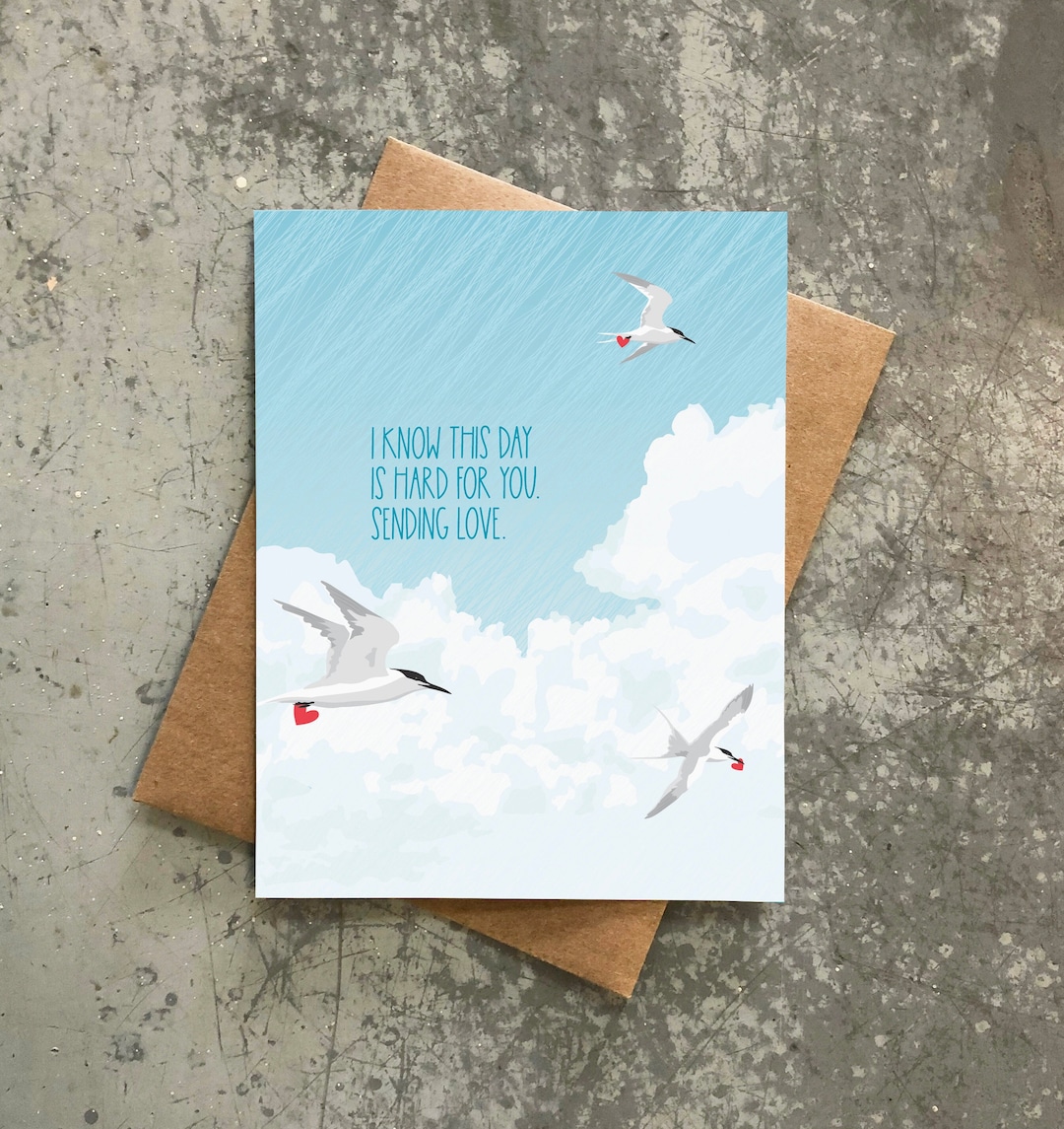Thinking of You Card / Sympathy / Sending Love / Birds - Etsy