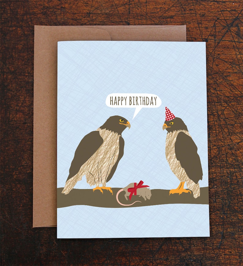 Funny Birthday Card / Hawks - Etsy