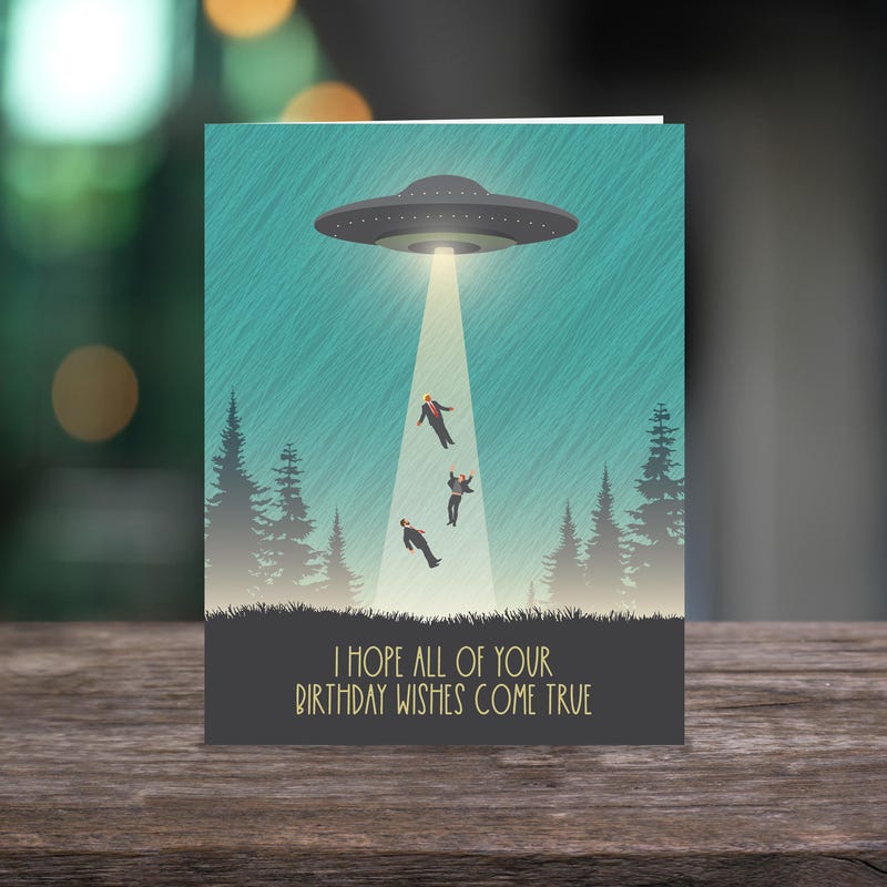 Funny Space Alien Card - Etsy