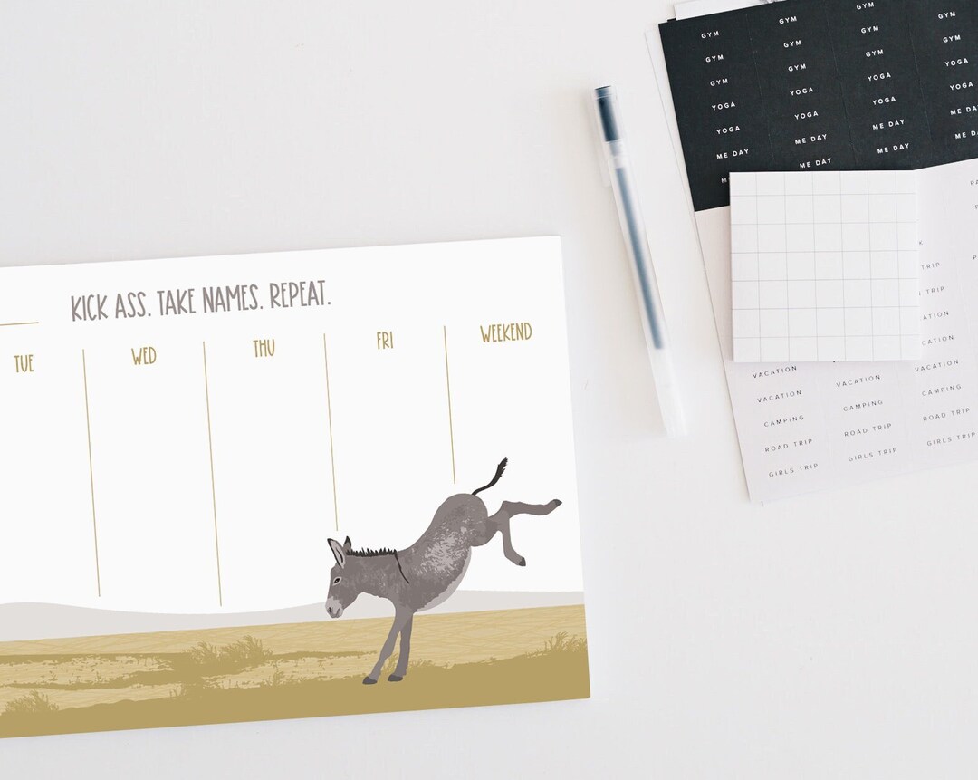 Weekly Planner Notepad / Kick Ass - Etsy