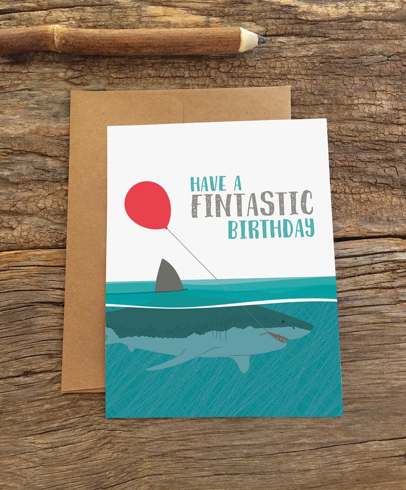 Birthday Card / Shark Fin - Etsy