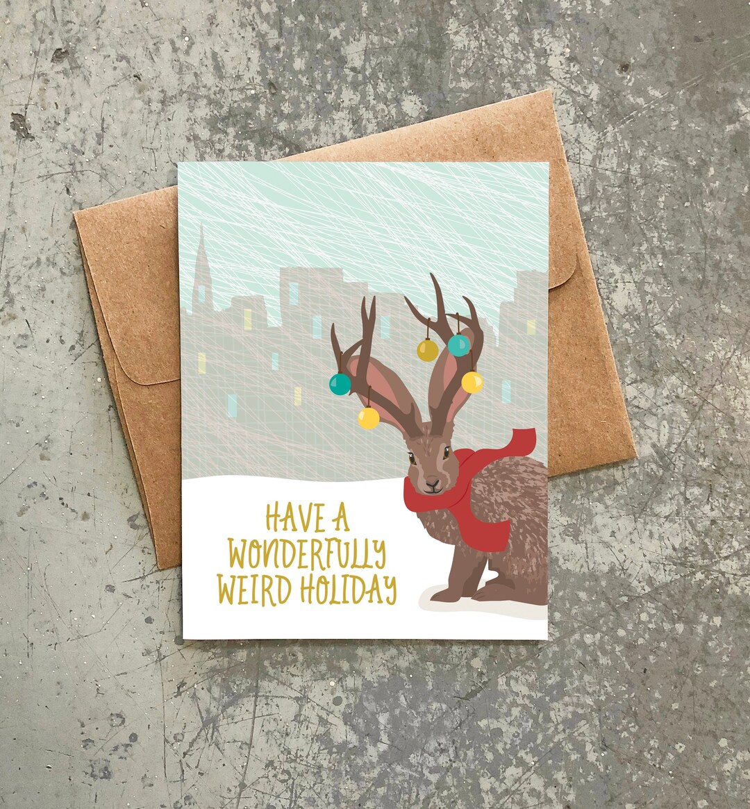 Weird Christmas Cards / Jackalope / Boxed Set of 8 - Etsy