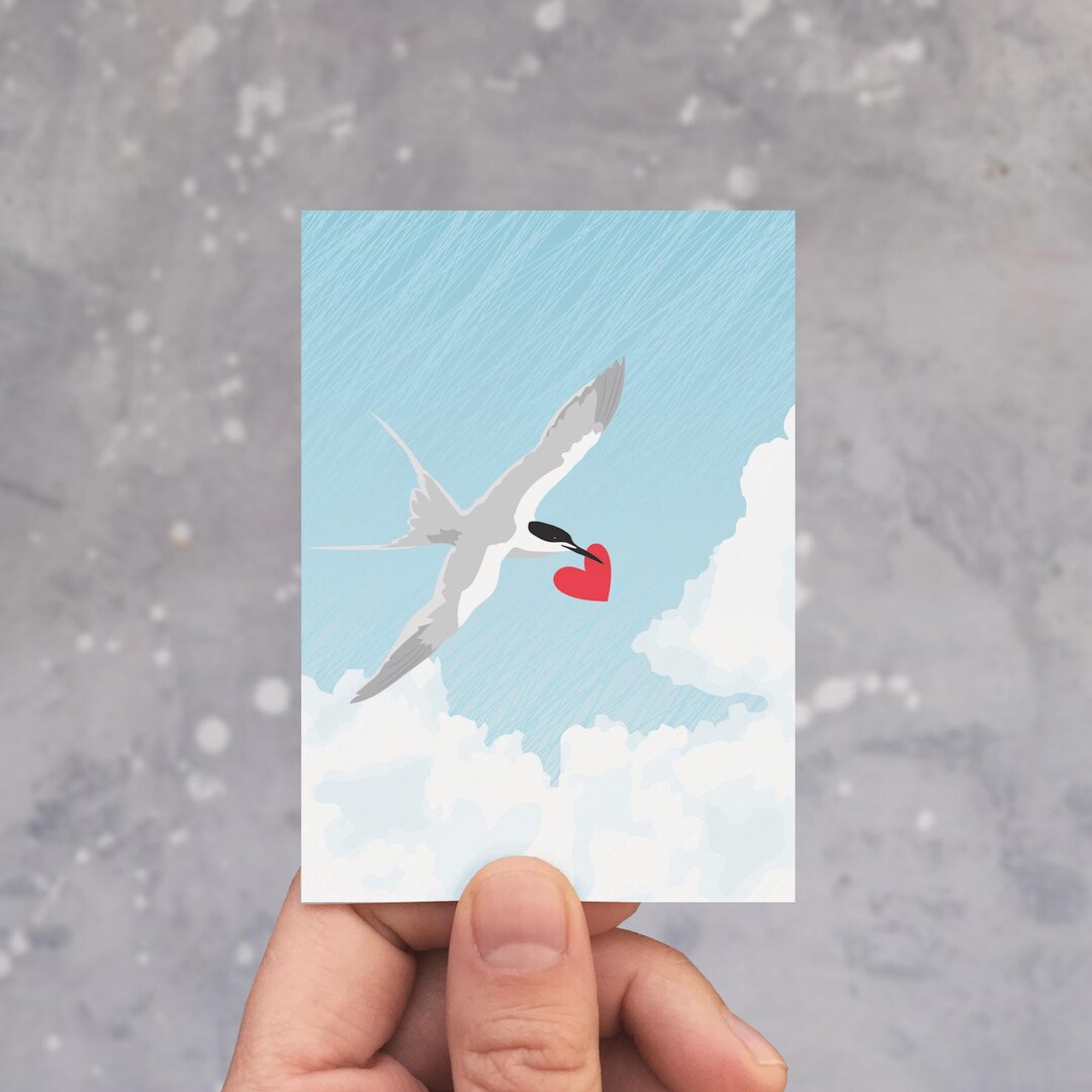 Mini Love Card / Gift Enclosure Card / Tern Heart - Etsy