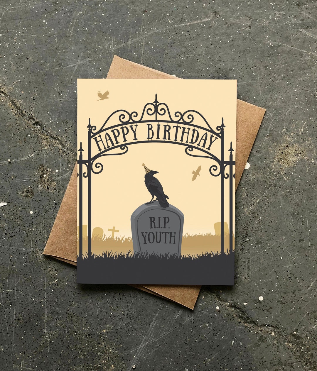 Funny Dark Birthday Card / Rip Youth / Raven - Etsy