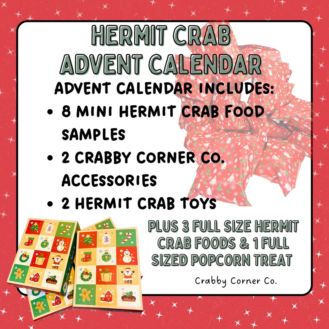 Hermit Crab Advent Calendar | Hermit Crab Food - Etsy