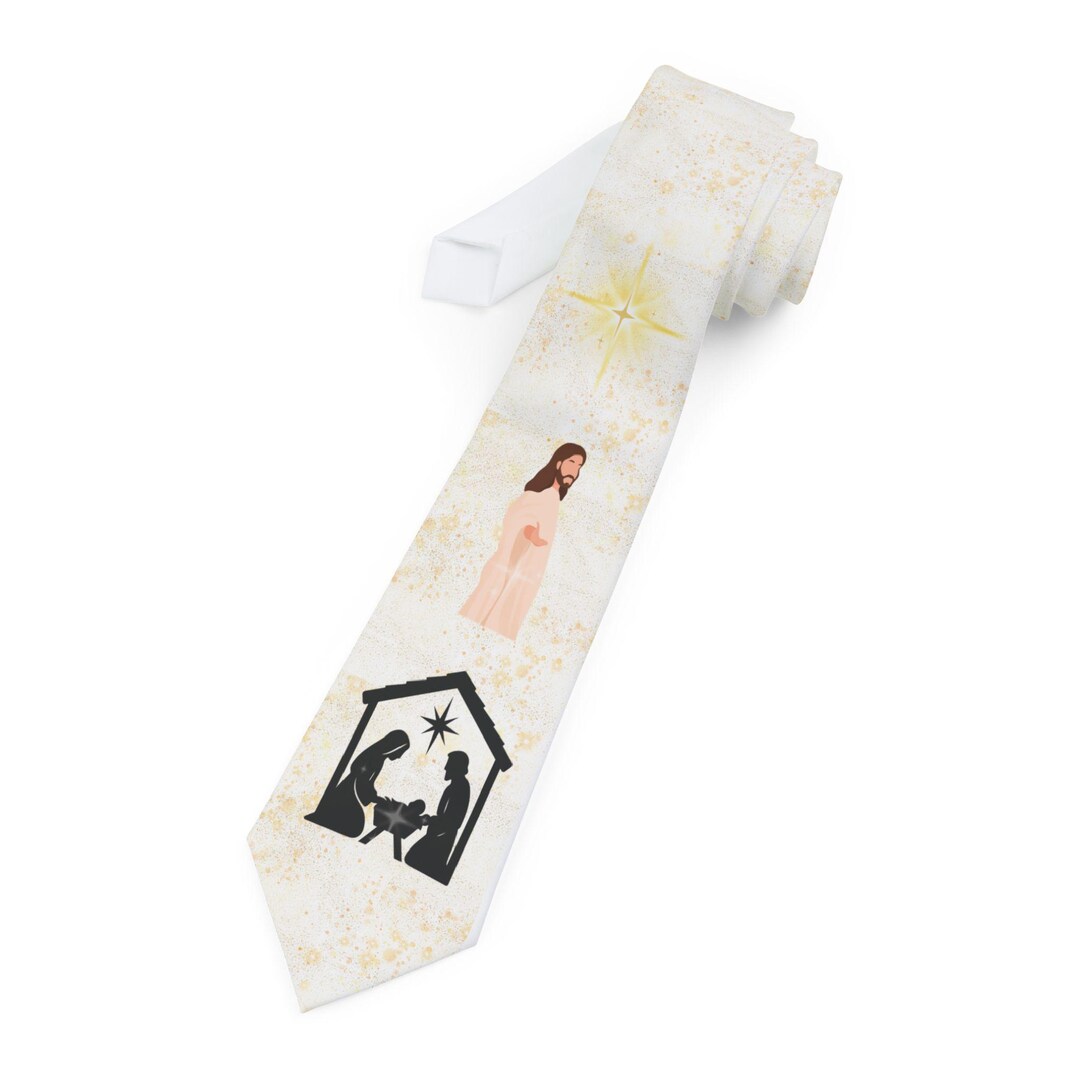 Nativity Scene With Star Necktie | Christmas Religious Tie - Etsy
