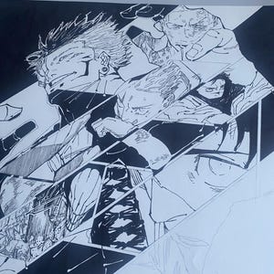Jujutsu Kaisen Manga Poster | Custom Manga Panel Drawing Poster ...