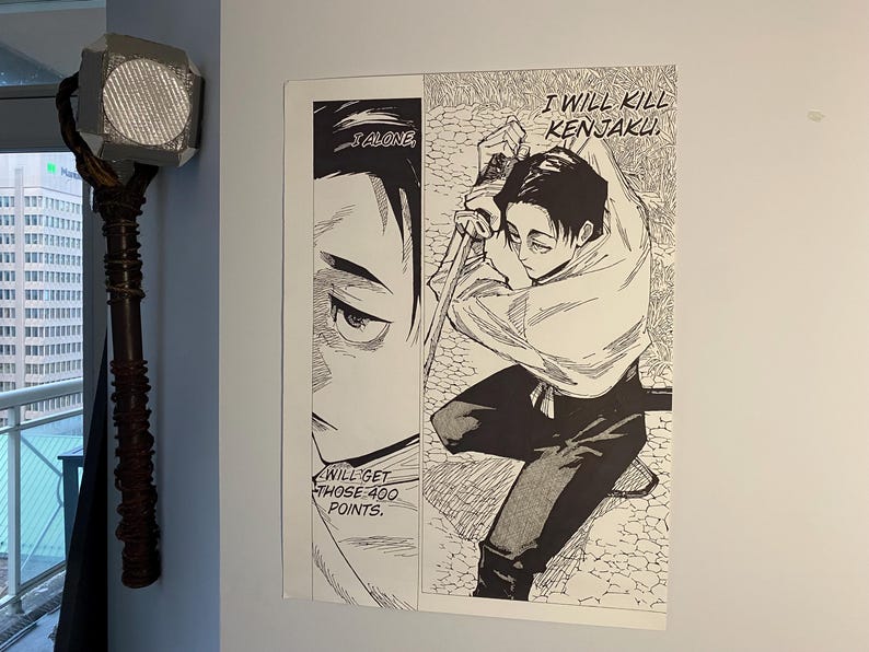 28x20 Inch Jujutsu Kaisen Manga Poster | Custom Manga Panel Drawing ...