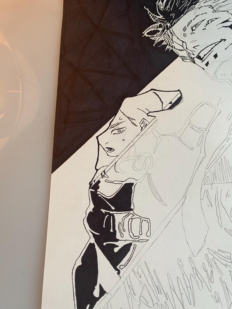 28x20 Inch Jujutsu Kaisen Manga Poster | Custom Manga Panel Drawing ...