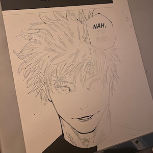28x19 Inch Jujutsu Kaisen Manga Poster | Custom Manga Panel Drawing ...