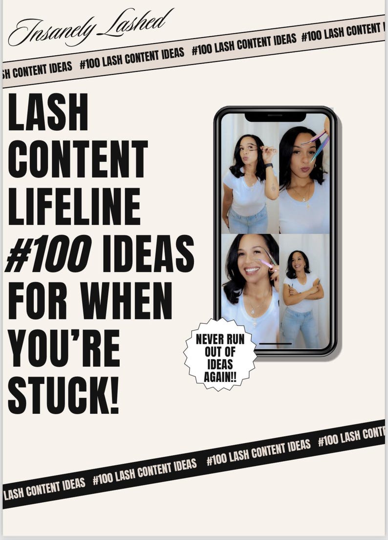 Lash Content Ideas Content Lash Ideas for Instagram 100 Lash Content Lash Content - Etsy