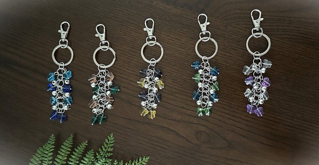 Glass Butterfly Keychain | Cute Keychain | Handmade Keychain | - Etsy