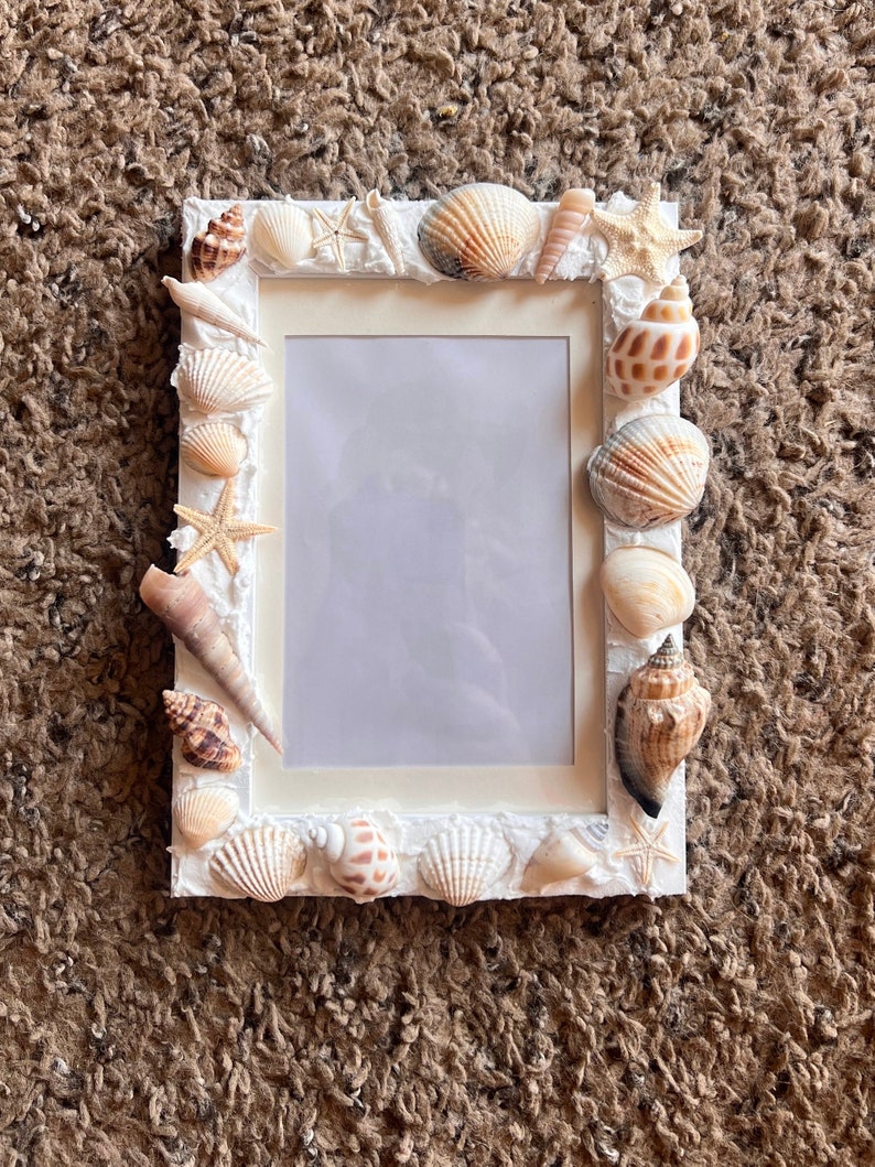 4x6 Seashell Photo Frames // Summer Accessories // Beach Day Memories ...