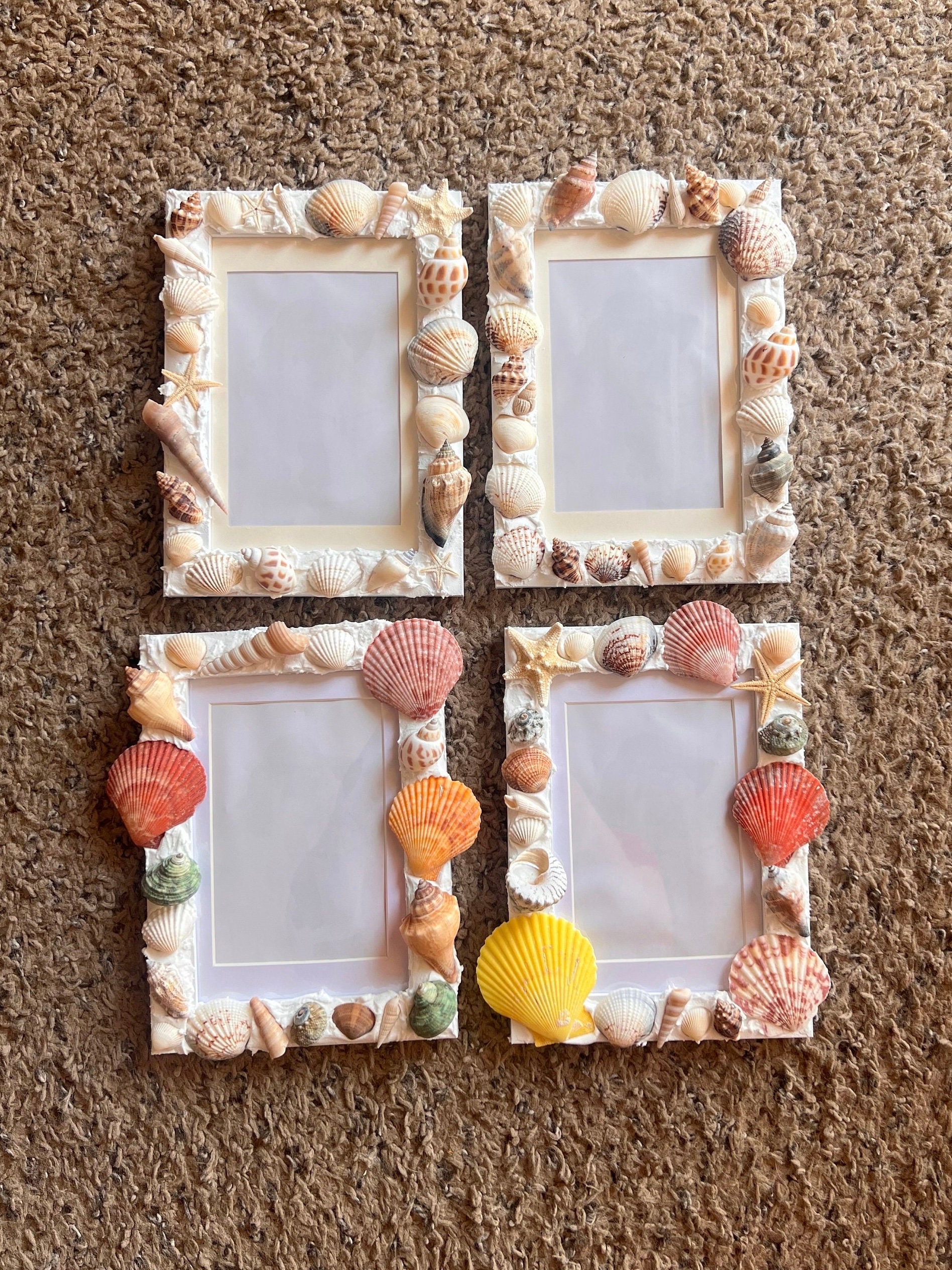 4x6 Seashell Photo Frames // Summer Accessories // Beach Day Memories ...