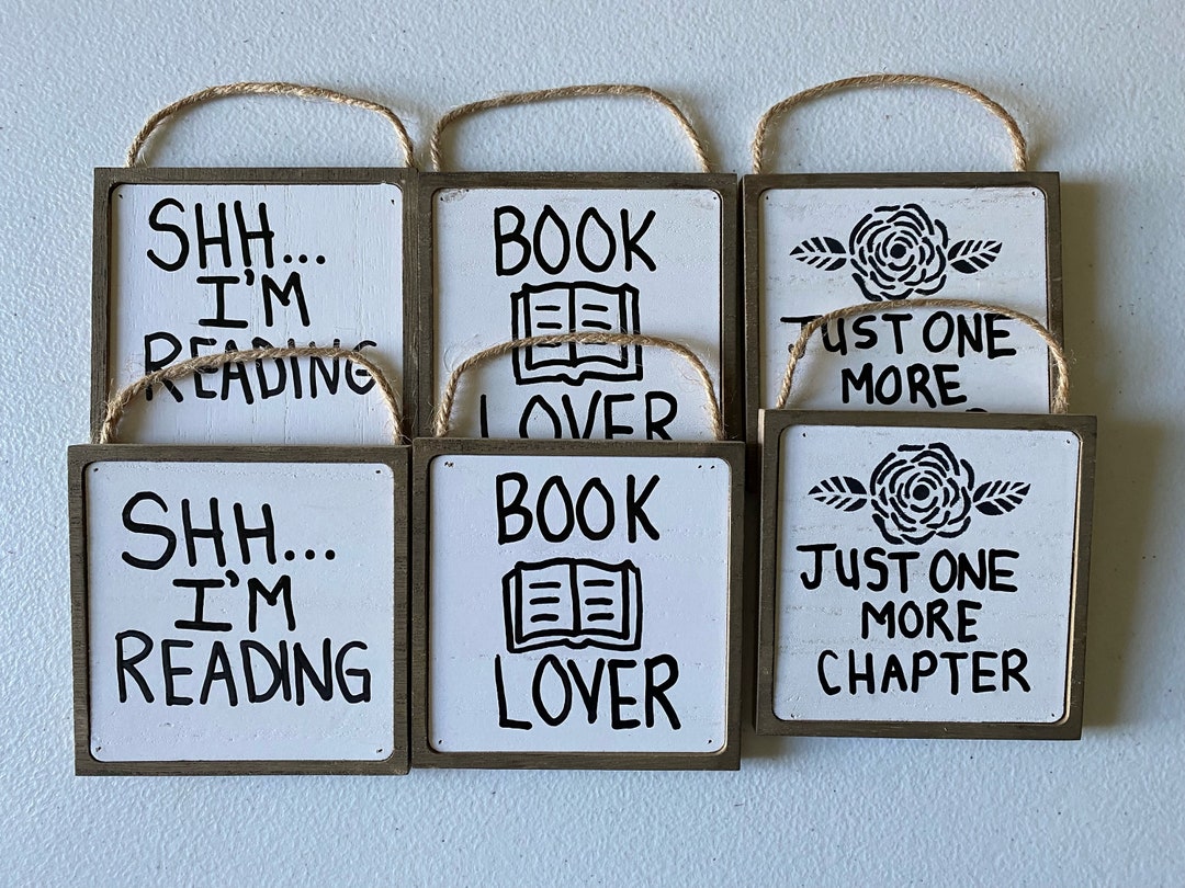 Rustic Wood Sign, Bookish Decor, Wall Decor, Bookworm, Just One More ...