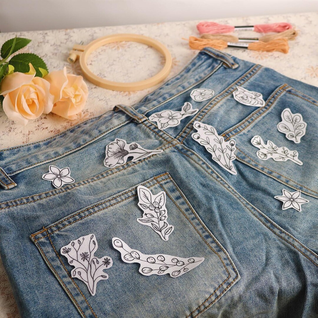 Patemby 50pcs Water Soluble Embroidery Stabilizers, Stick and Stitch ...