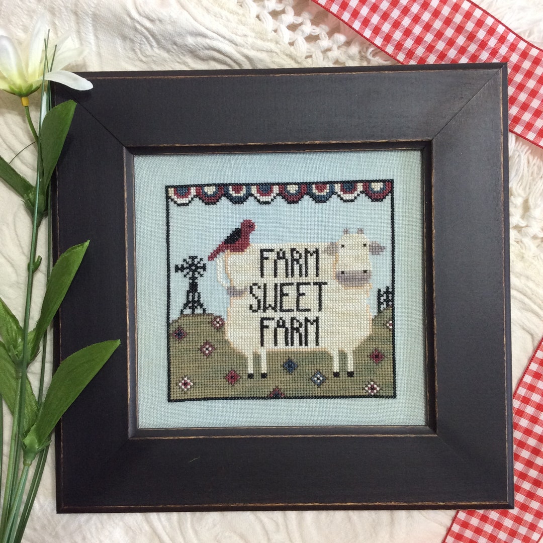 Cross Stitch Pattern Farm Sweet Farm Americana Farmhouse Cow - Etsy