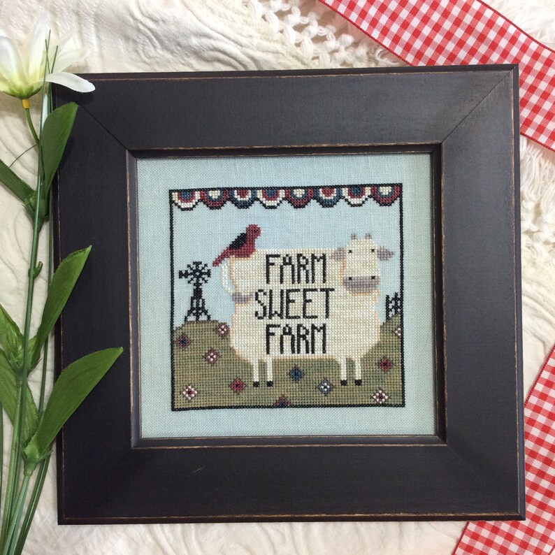 Cross Stitch Pattern Farm Sweet Farm Americana Farmhouse Cow - Etsy