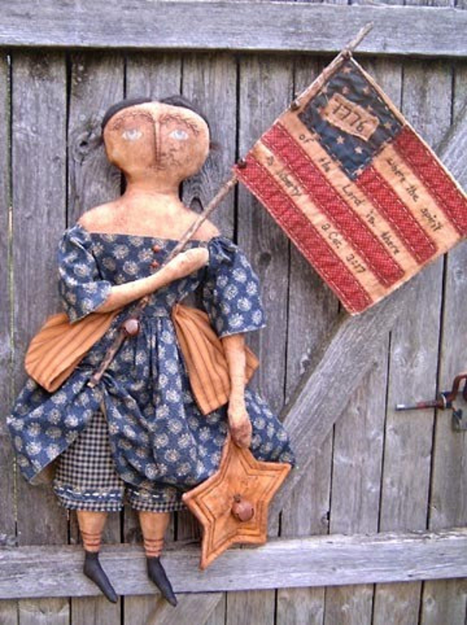 Primitive Americana Doll PATTERN Liberty PDF Primitive Doll Grungy ...
