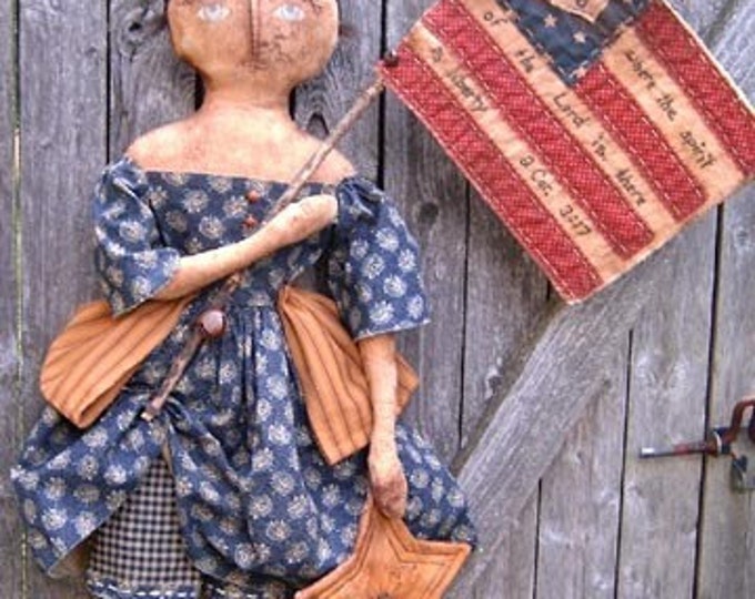 Primitive Americana Doll PATTERN Liberty PDF Primitive Doll Grungy ...