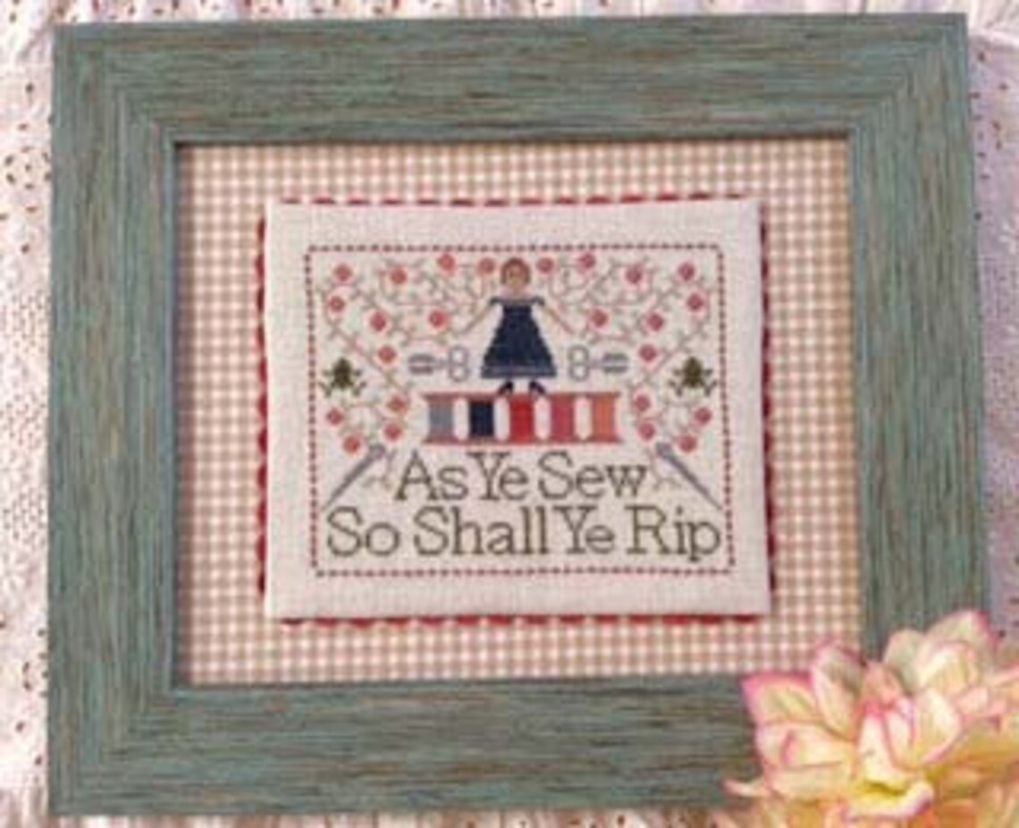 Counted Cross Stitch Chart Sewing Motto Stitching Frogging Vintage ...
