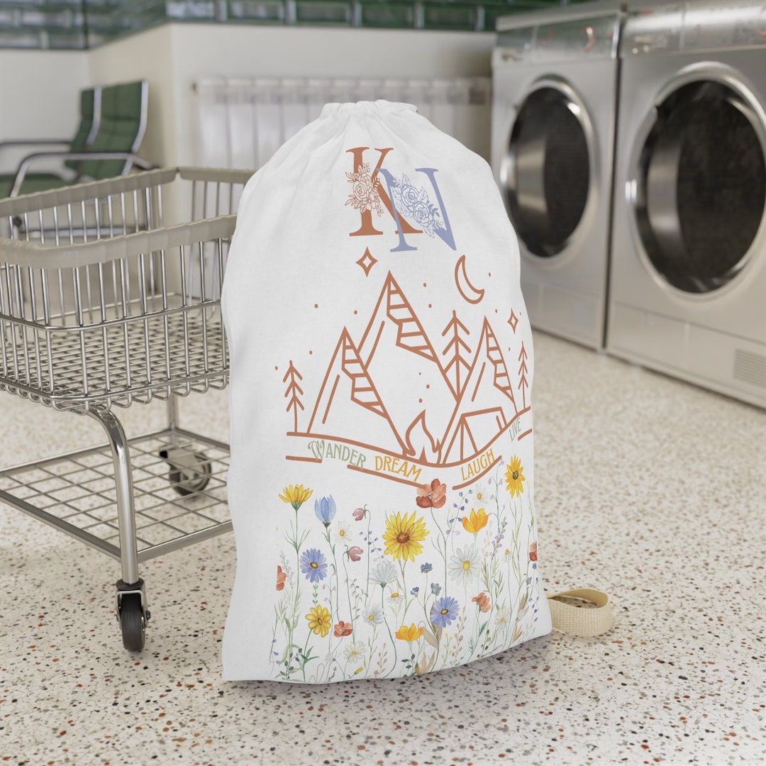 Monogrammed Laundry Bag Dorm Room Laundry Supplies Gift for College ...