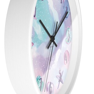 Cute Seashell Clock for Nature Lover Gift Idea for Her Watercolor Sea ...