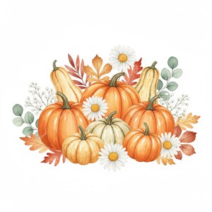 Fall Pumpkin Clipart Bundle Watercolor JPG Commercial Use - Etsy