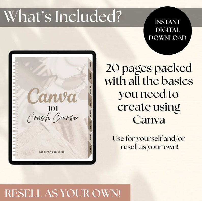 Canva Crash Course 101 Guide With MRR, Master Resell Rights, PLR Included, Workbook Template ...
