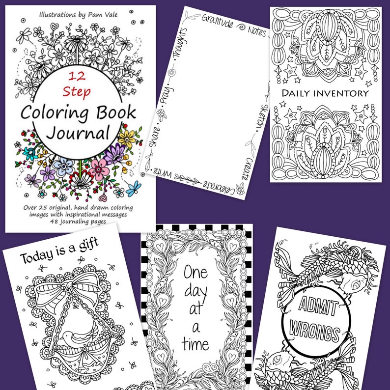 Digital Download 12 Step Recovery Adult Coloring Book Etsy