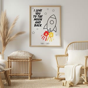 Father's Day Handprint Card: Rocket Ship Keepsake (A4 Printable PDF) - Etsy
