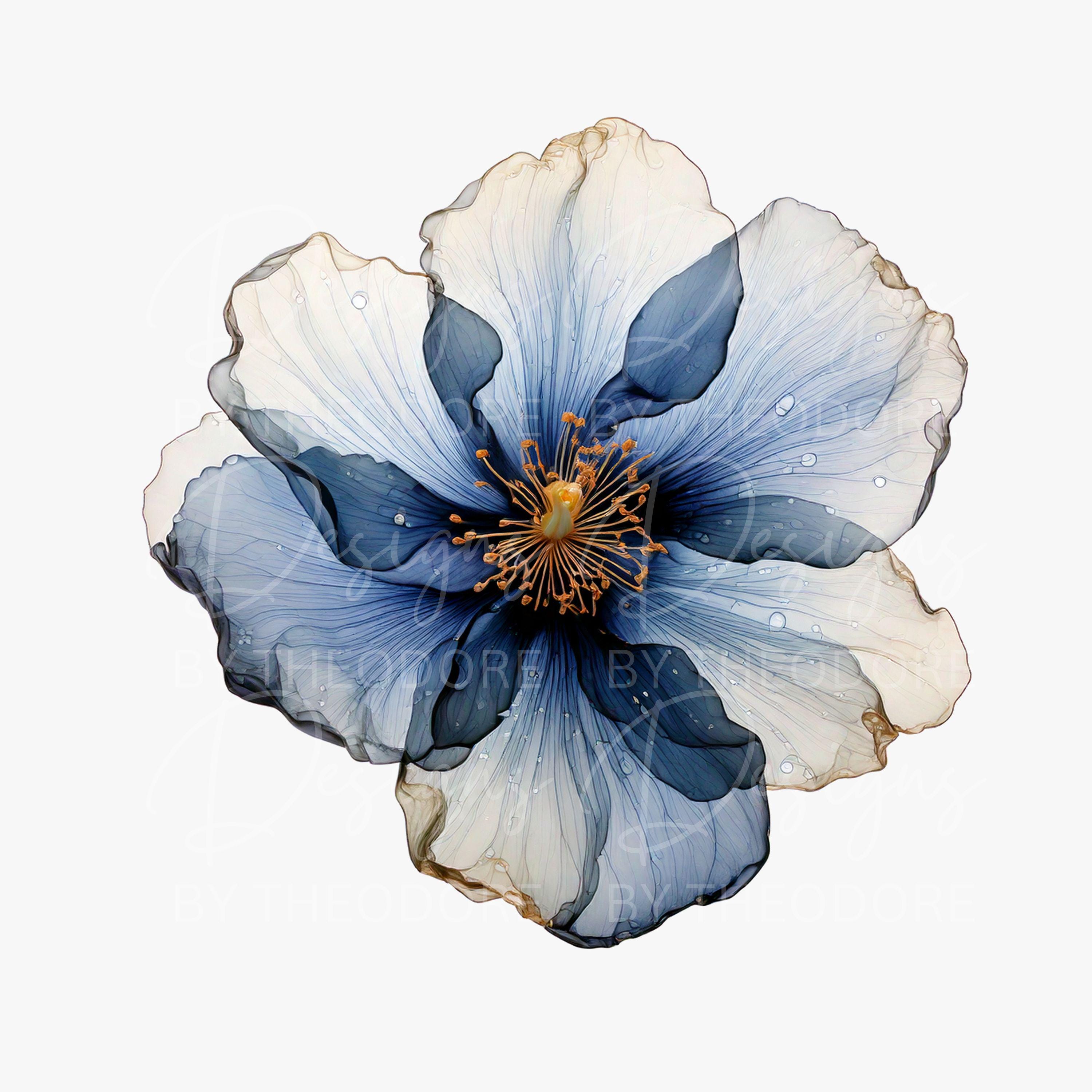 22 Moody Watercolor Flower Clipart: Dark Floral PNG (digital Download ...