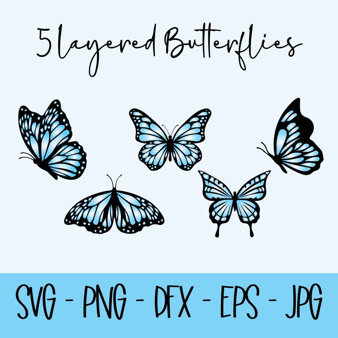 Paquete SVG de mariposa / Archivos PNG, Mariposa SVG en capas, Archivos ...