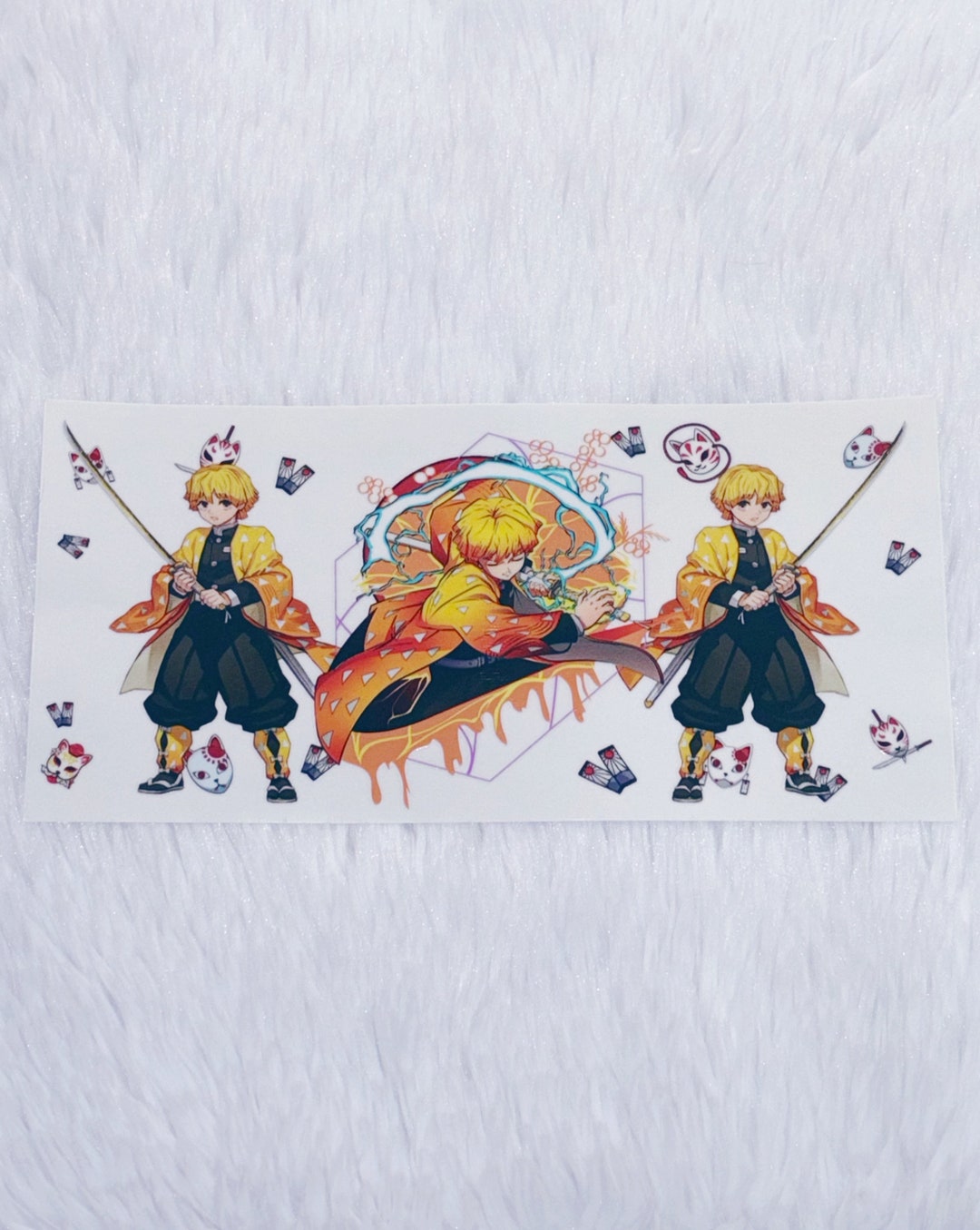 Zenitsu Demon Slayer UV Libbey Cup Wrap 16oz UV DTF Wraps No Heat ...