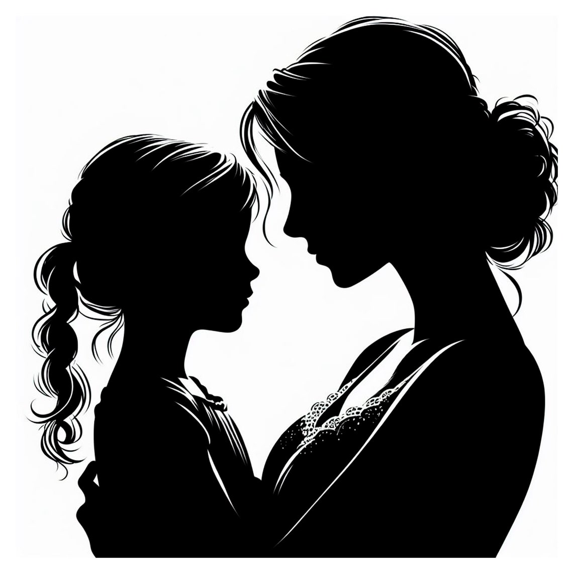 Mother And Daughter Silhouette Png Svg Mother Png Mother Svg