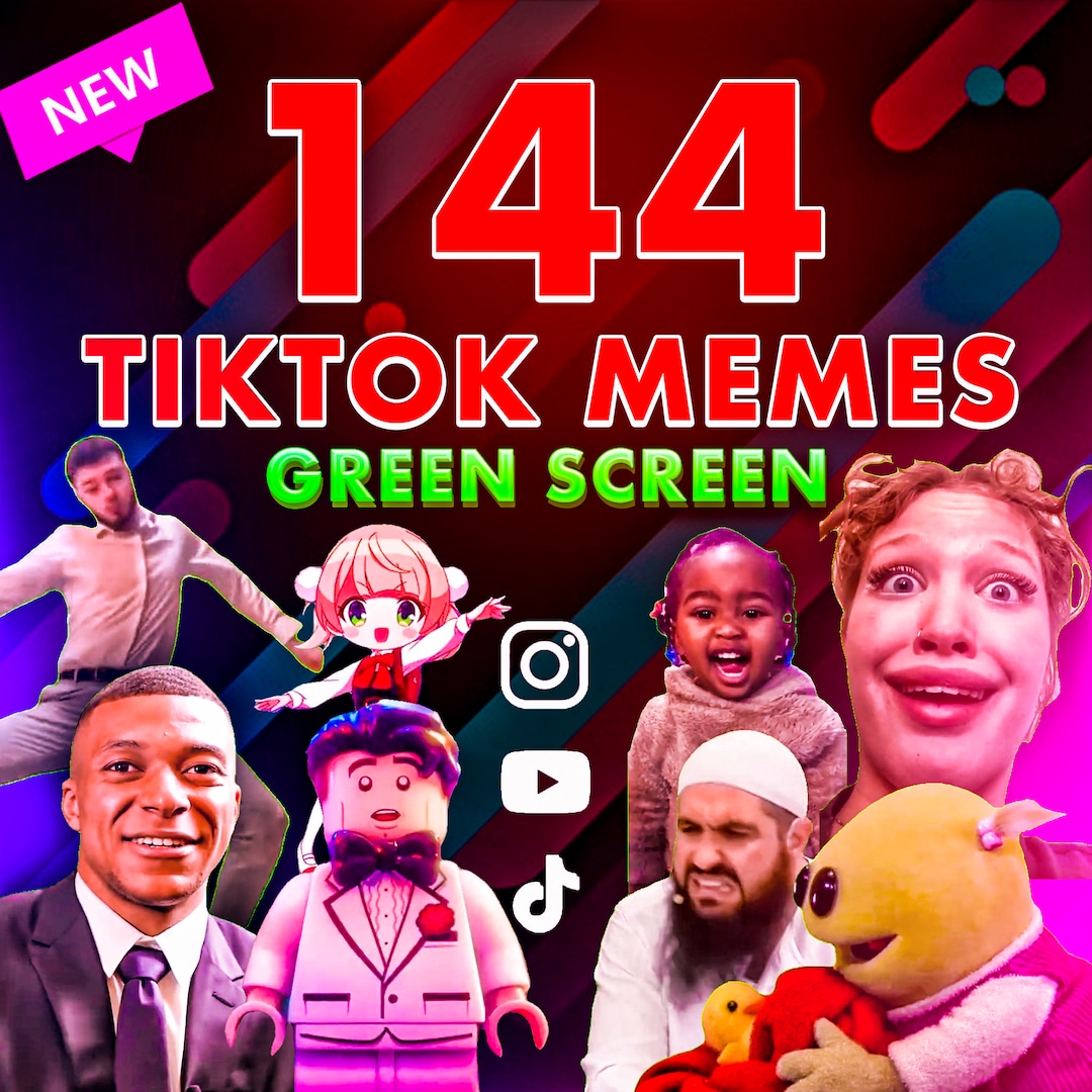 NEW 144 Popular Tiktok Memes Green Screen MP4 Files to Create Funny ...