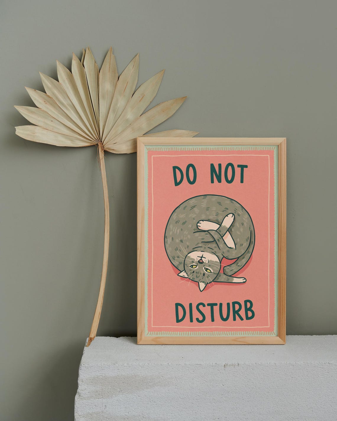 Do Not Disturb Funny Cat Printable | Cute Cat Wall Art | Cozy Pet Lover ...