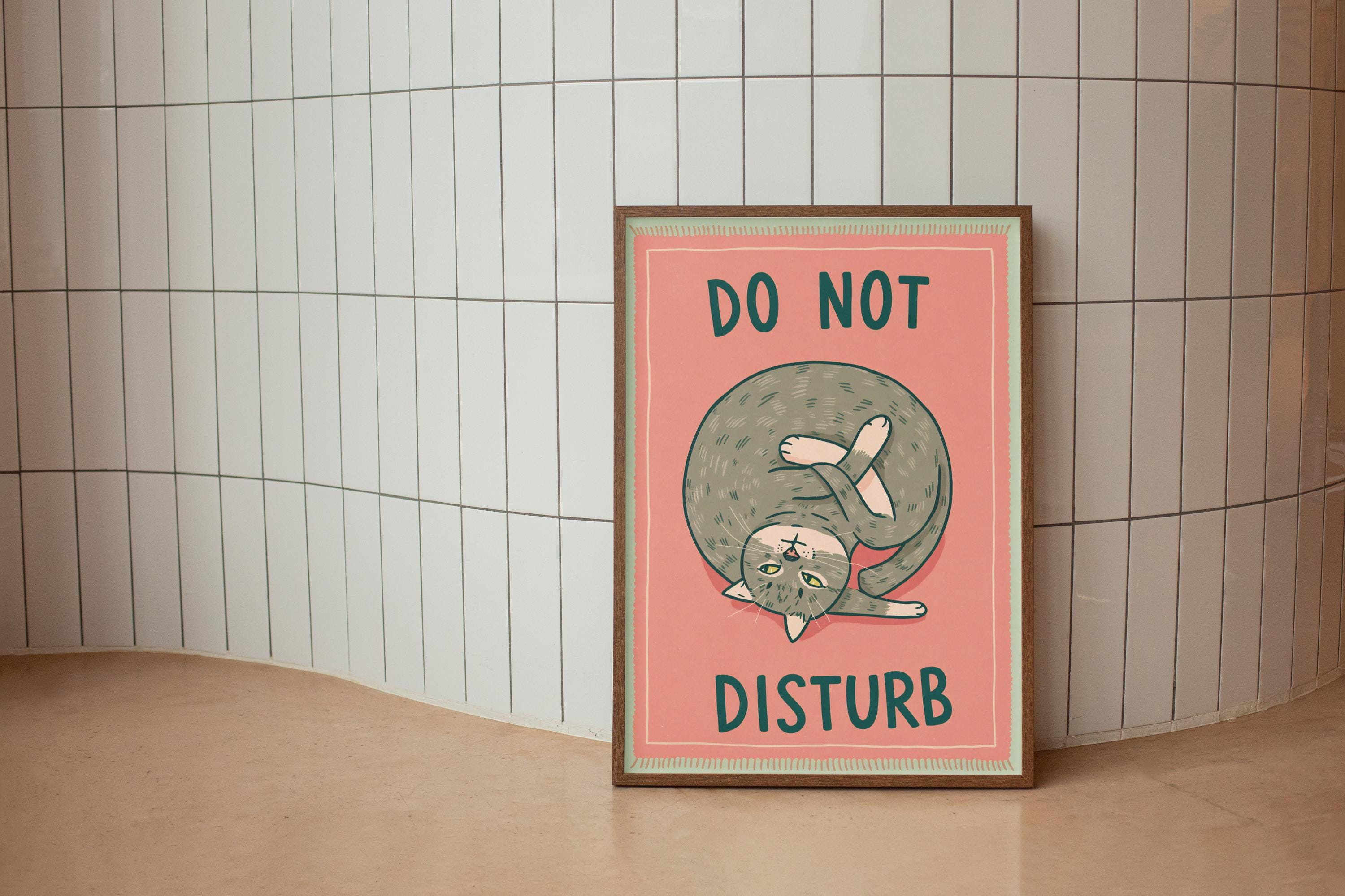 Do Not Disturb Funny Cat Printable | Cute Cat Wall Art | Cozy Pet Lover ...